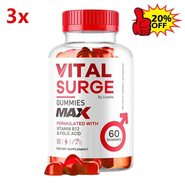 VITAL SURGE TESTO Gummies,1000MG Gomitas Mens Supplement (60Gummies ...