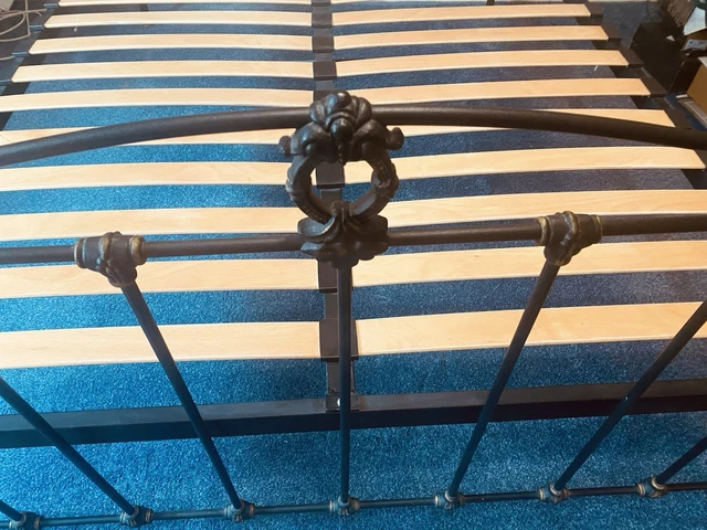 KING SIZE WROUGHT Iron Metal Slatted Bed Frame £20.86 - PicClick UK