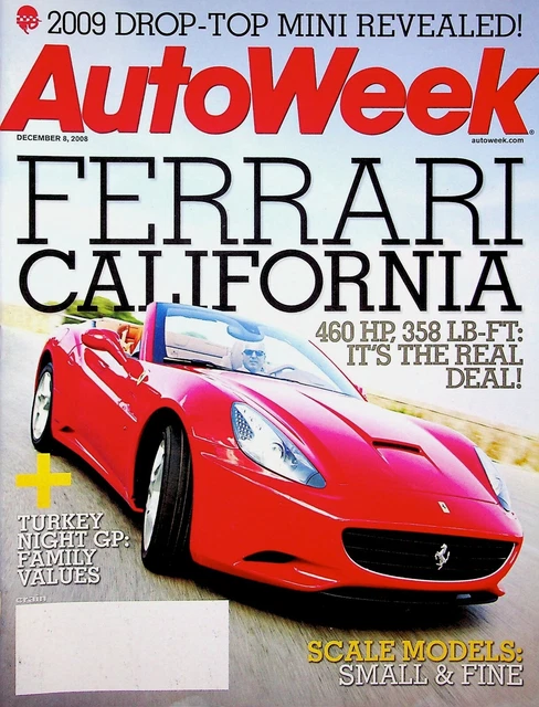 FERRARI CALIFORNIA - Autoweek Magazine, December 8, 2008 £4.62 ...