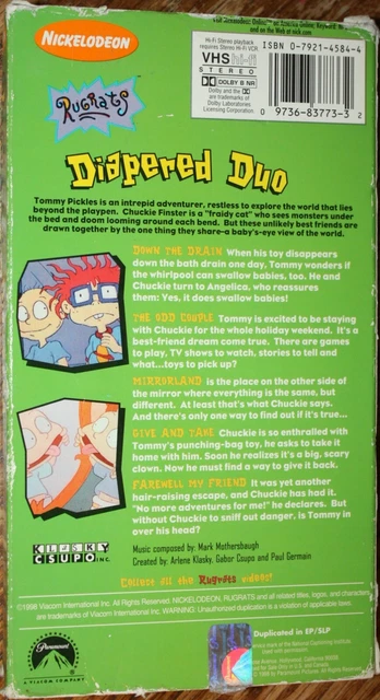 RUGRATS: DIAPERED DUO (vhs) Tommy, Chuckie, Angelica. VG Cond. Rare. 5 ...