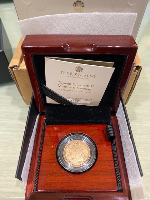 2022 ROYAL MINT Queen Elizabeth Memorial Gold Proof Full Sovereign King ...