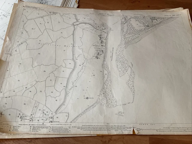 LARGE SCALE ANTIQUE Ordnance Map SUFFOLK - WOODBRiDGE HAVEN and BAWDSEY ...