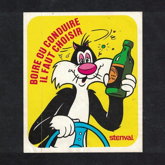 AUTOCOLLANT / STICKER vintage Titi et la prévention routière Stenval ...