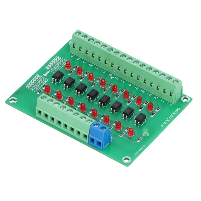 OPTICAL ISOLATION MODULE 24V To 5V 8 Channel Optocoupler PLC Converter ...