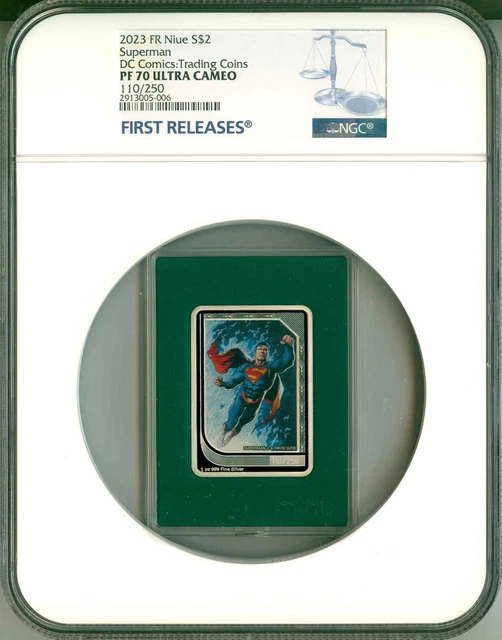 2023 NIUE S$2 DC Comics Trading Card Coins Superman 110/250 FR NGC PF70 ...
