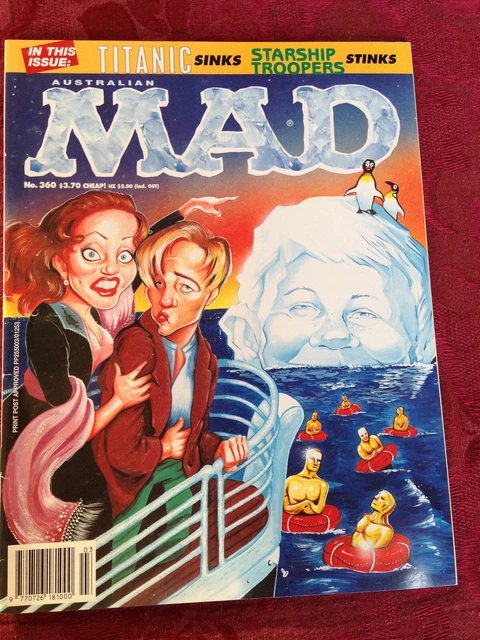 TITANIC AUSTRALIAN MAD MAGAZINE #360 PARODY LEONARDO DiCAPRIO KATE ...