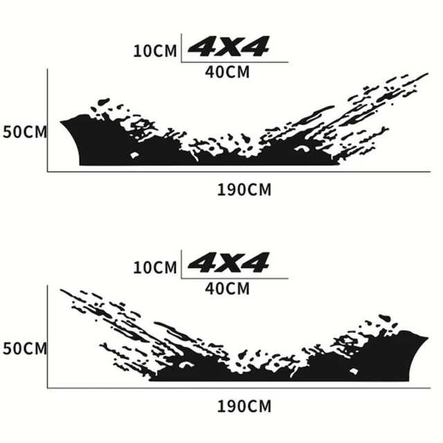 4X4 MUD SPLASH Decals Auto Graphic Vinyl Car Truck Body Racing Sticker ...