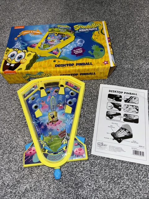 SPONGEBOB SQUAREPANTS NICKELODEON TABLETOP DESKTOP PINBALL GAME Used IN ...