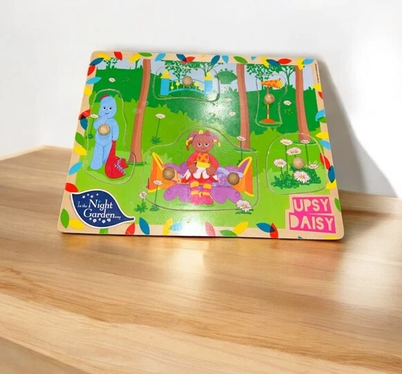 CBEEBIES IN THE Night Garden Wooden Jigsaw Peg Tray Puzzle Upsy Daisy ...