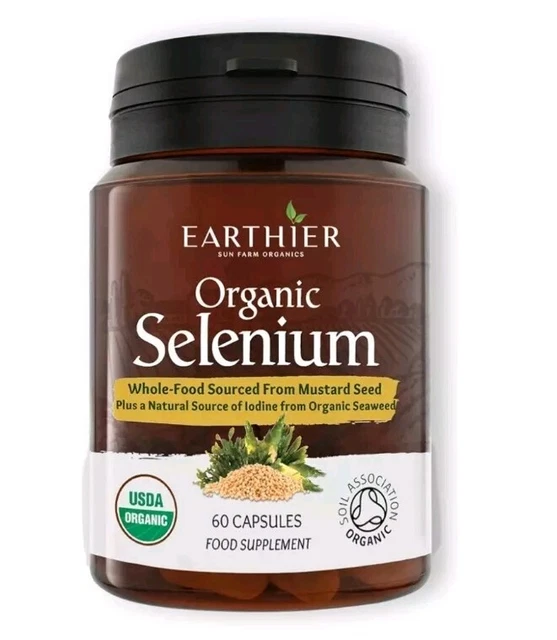 EARTHIER ORGANIC SELENIUM 200mcg Plus Iodine and Silica - 60 Capsules £ ...