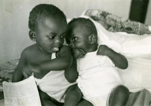 ADA AND EMMANUEL in Ebeigne Gabon early 1900s Old Photo $9.50 - PicClick AU
