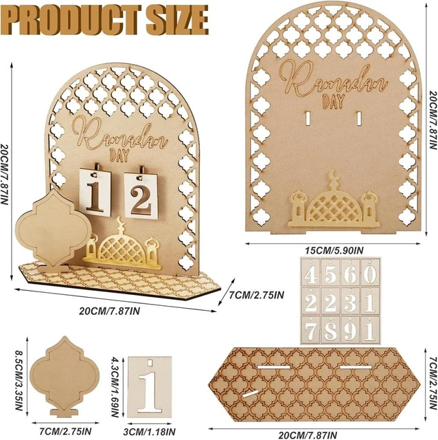 WOODEN RAMADAN CALENDAR, Eid Ramadan Mubarak Advent Countdown Calendar ...