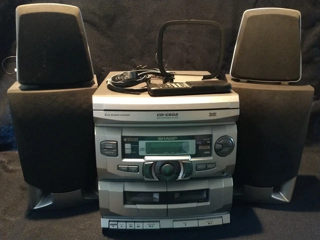SHARP CD-C602 MINI Component System Stereo System With 4 Speakers ...