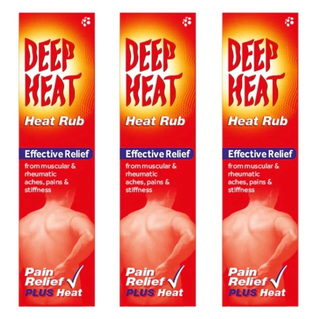 3 X DEEP Heat Cream Large Tubes 100g Pain Relief Rub Aches Pains ...