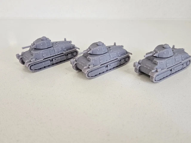 FRENCH SOMUA S35 tanks x3, 15mm 1/100 scale 3D printed resin £11.00 ...