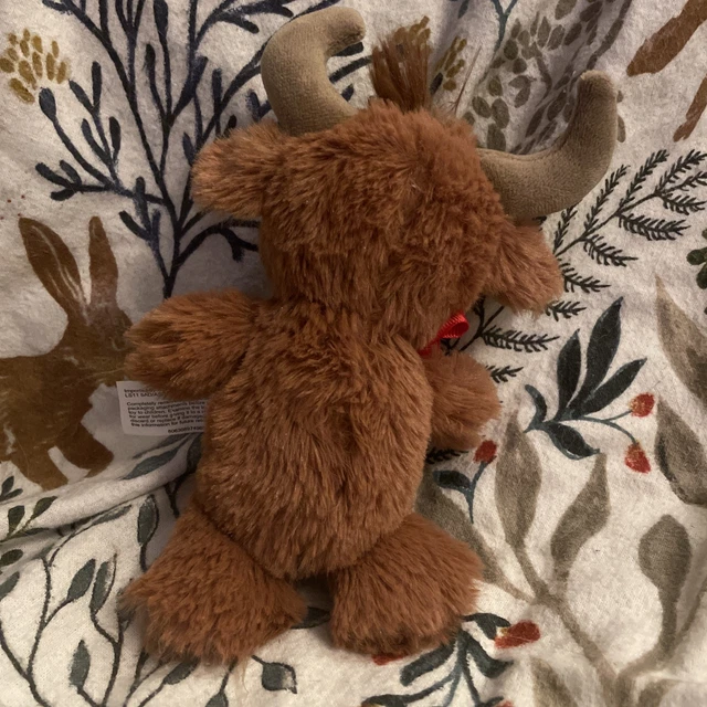 ASDA SMALL CUDDLY Highland Cow Plush Soft Toy With Bow and Heart ...