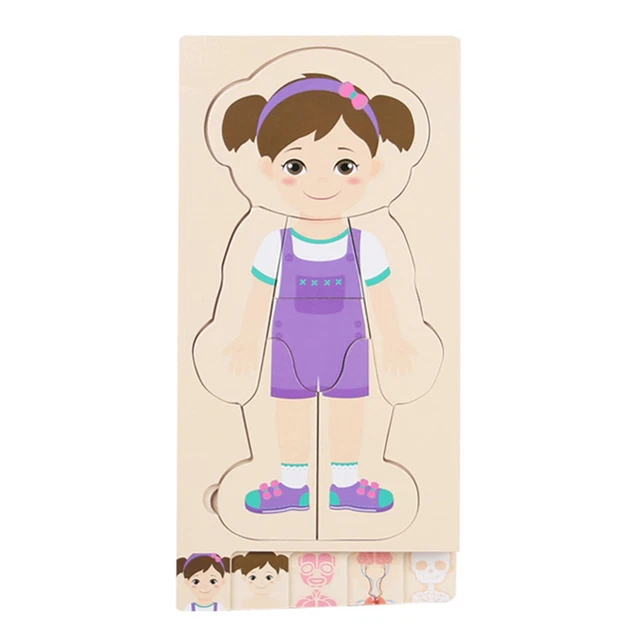 WOOD BODY PUZZLE Body Puzzle 5-layer Body Anatomy Puzzle Board Stem for ...