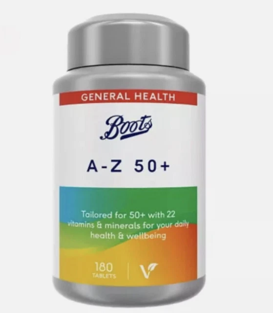 BOOTS VITAMIN A - Z 50+ plus 180 Tablets 6 Months Supply EXPIRY 4/2028 ...