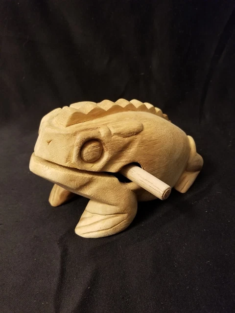 EXTRA LARGE 8& Wood Frog Guiro Rasp Percussion Instrument Tone Block ...