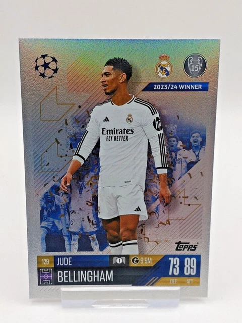 TOPPS MATCH ATTAX 2024-25 Jude Bellingham Real Madrid Attax Foil Card ...