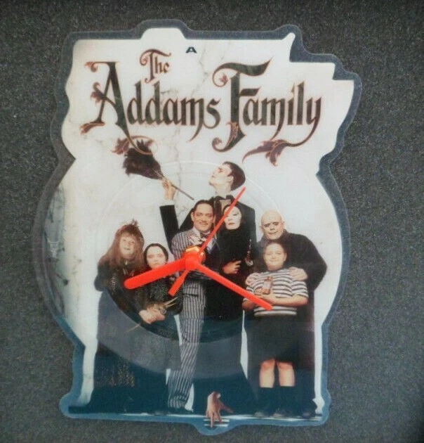 ADDAMS FAMILY CLOCK Shaped Picture Disc Upcycled Vinyl Record SD54 M C ...