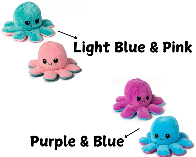 8& REVERSIBLE OCTOPUS Plush Soft Toys Mood Change The Colour £7.99 ...