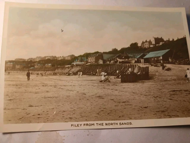 FILEY FROM NORTH Sands , Real Photo Old Postcard.. £3.00 - PicClick UK