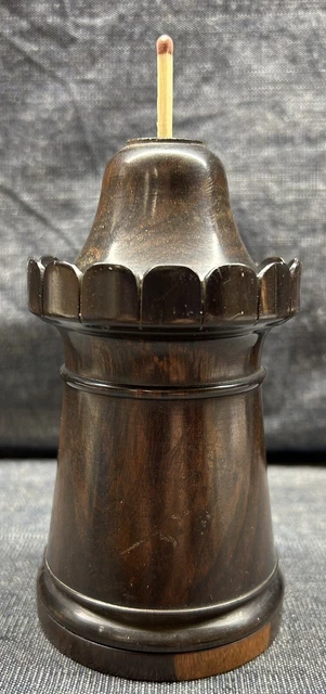 ANTIQUE C19TH UNUSUAL Large Castle Form Treen Lignum Vitea Vesta Go To ...