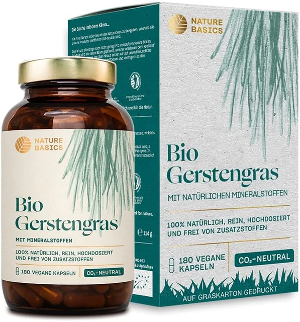 ® BIO BARLEY Grass, 180 Stück hochdosiert | 1500Mg pro Tag | Supplement ...