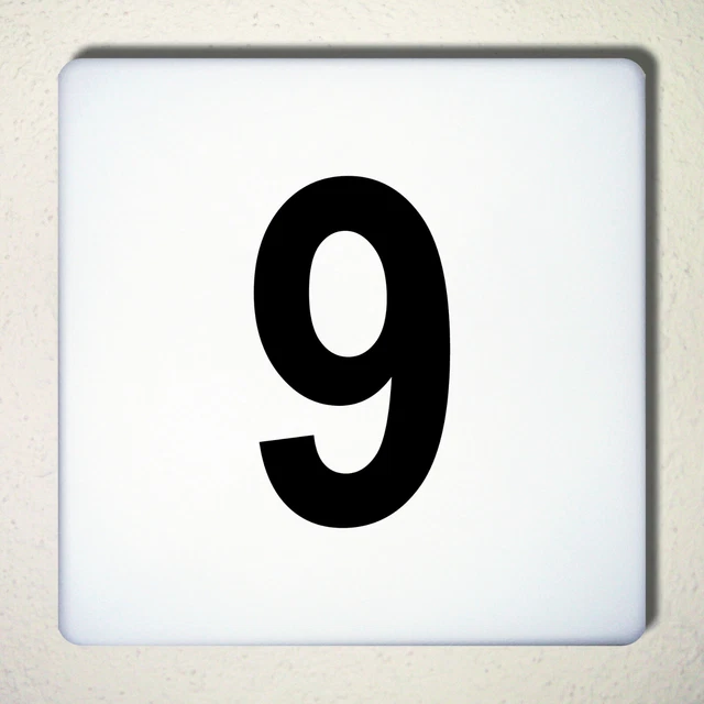 CHIFFRE N°9 NOIR 12cm Nombre Numéro de Maison Étiquette Tatouage ...