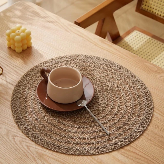 WOVEN INSULATION MAT Round Table Mat For Coffee Kitchen Dining Room $18 ...