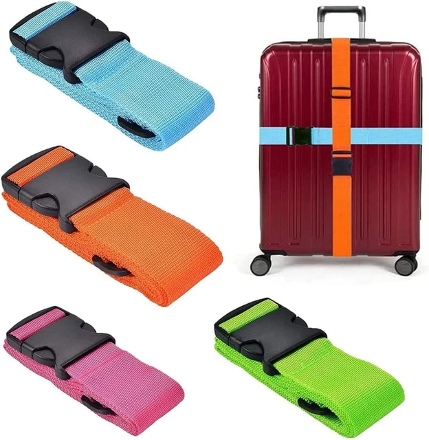 4 PACK LUGGAGE Straps for Suitcases, 70.8 Inch Adjustable Nylon Web ...