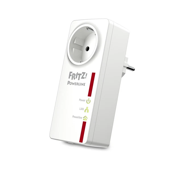 AVM FRITZ!POWERLINE 520E Einzeladapter 500 MBit integrierte Steckdose ...