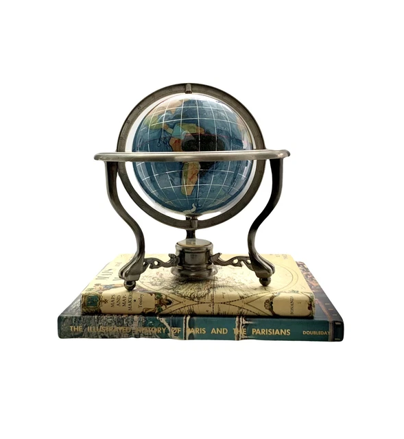 World Globe Inlaid Stone
