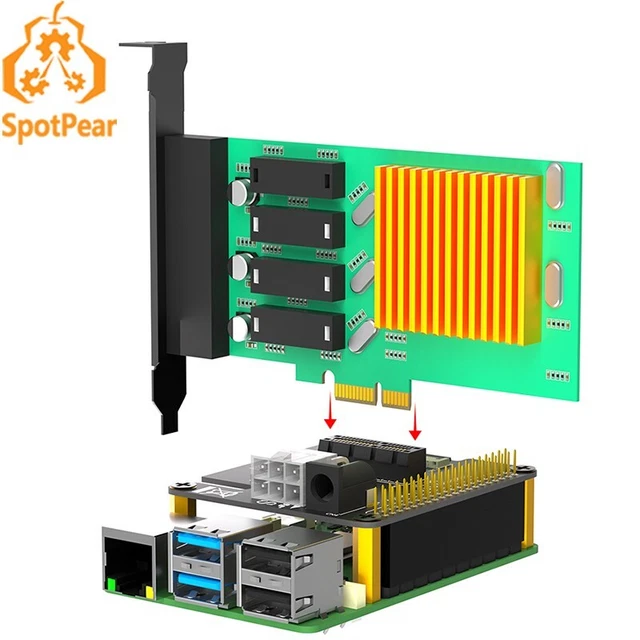 RASPBERRY PI 5 PCIe FFC Connector to Standard PCIe x1 Slot Expansion ...