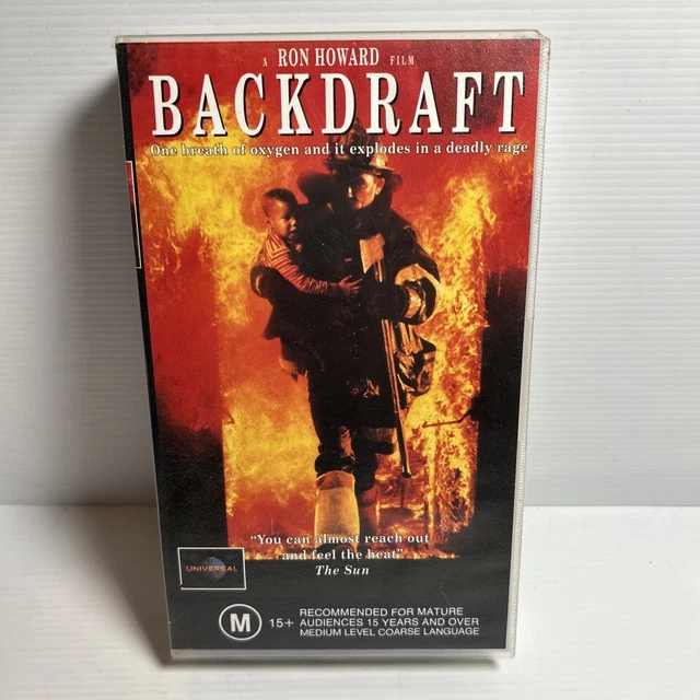 BACKDRAFT VHS VIDEO Tape Ron Howard Kurt Russell Thriller Fire Fighter ...