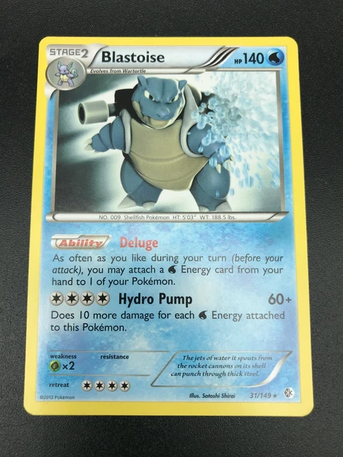 BLASTOISE RARE 31/149 Pokemon BW Boundaries Crossed Card NM TCG 2012 $9 ...