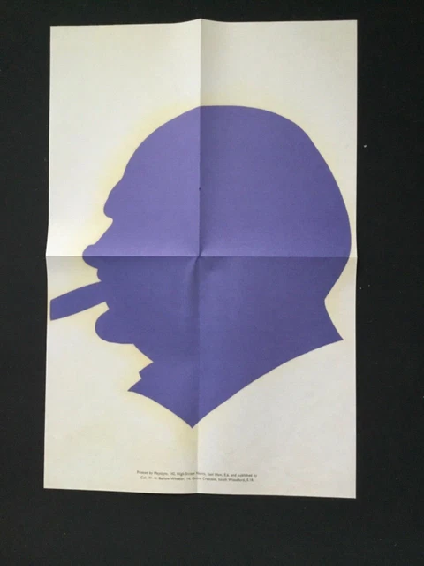 WINSTON CHURCHILL 1950’S ELECTION POSTER OF HIS ICONIC SILHOUETTE ...