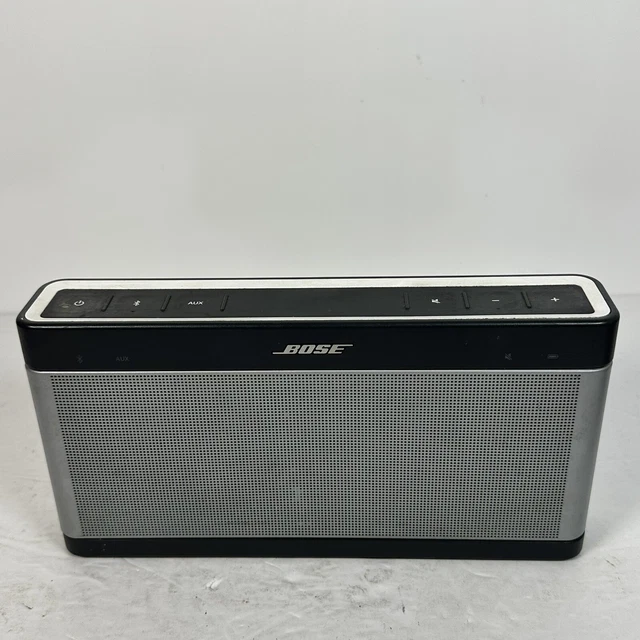 BOSE SOUNDLINK III Bluetooth Portable Speaker Silver Tested Works Fast ...