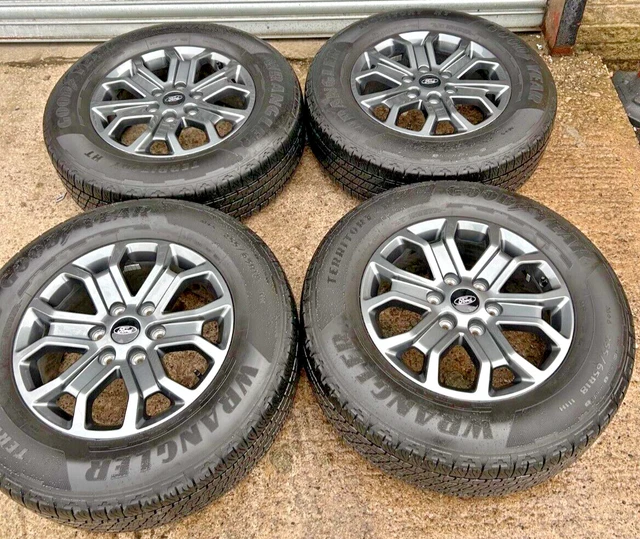 GENUINE FORD RANGER Wildtrak 18” Grey Alloy Wheels & 7mm+ Goodyear £495 ...