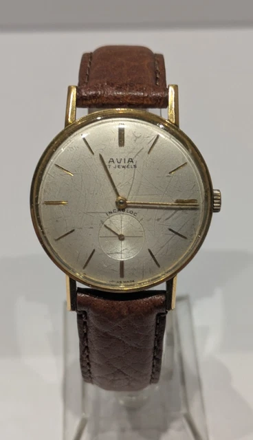 VINTAGE AVIA MENS Swiss Mechanical Dress Watch Ref 10013 WORKING £52.49 ...