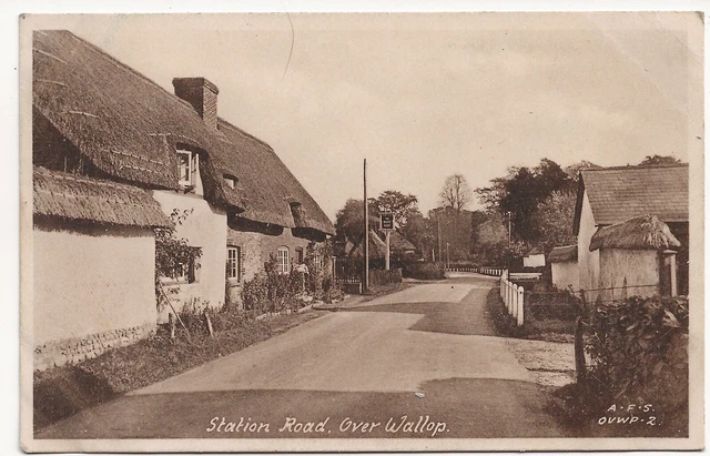 POSTCARD STATION ROAD Over Wallop Hampshire - White Hart Pub Sign $8.71 ...