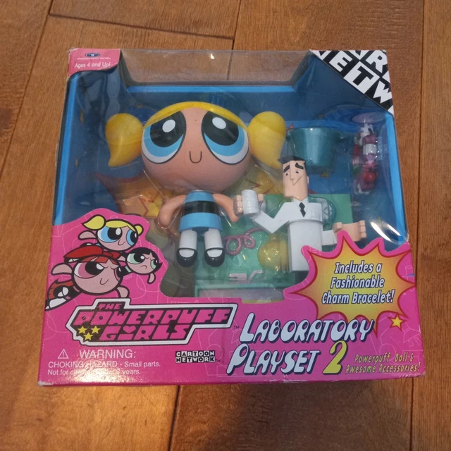 POWERPUFF GIRLS LABORATORY PLAYSET 2 Bubbles 2000 + Charm Bracelet NIB ...