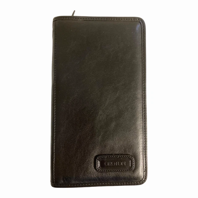 OROTON WALLET TRAVEL Organiser Zip Around 9Card 3Doc Pen Slots Wrist ...