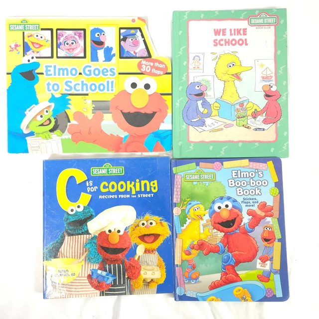 SESAME STREET BOOK Lot - Elmo Goes To School - We Like School - Elmo's ...