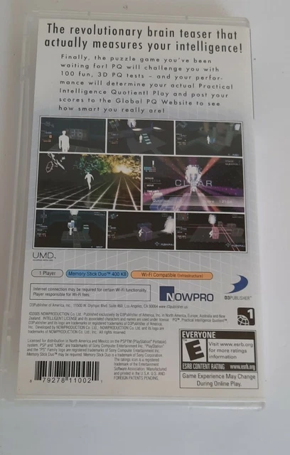 PQ PRACTICAL INTELLIGENCE Quotient (Sony PSP, 2006) D3 Publisher ...