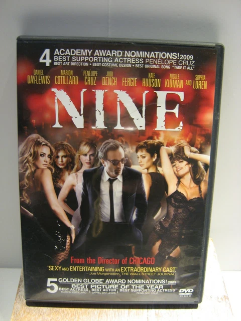 NINE DVD DANIEL Day-Lewis Nicole Kidman Penelope Cruz Judi Dench Fergie ...