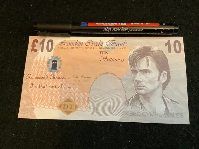 DOCTOR WHO PROP 1 david tennant Bank Note. Screen Used (Runaway Bride ...