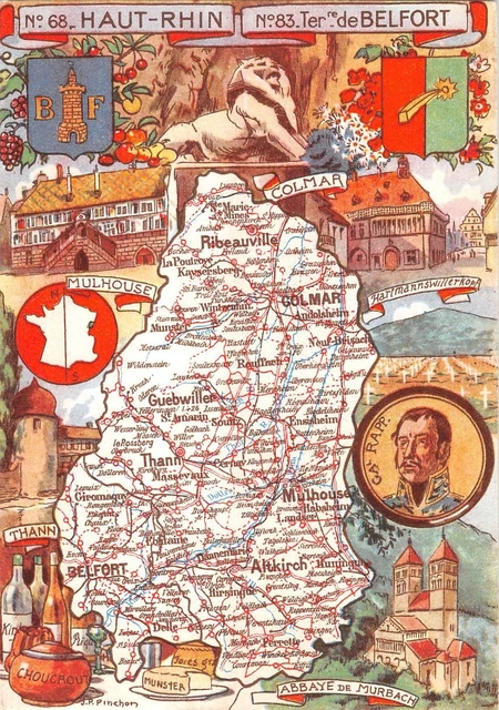 BR49596 HAUT RHIN et belfort map cartes geographiques France EUR 6,90 ...