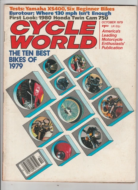 CYCLE WORLD MOTORCYCLE MAGAZINE October 1979 Ten Best Bikes Yamaha ...